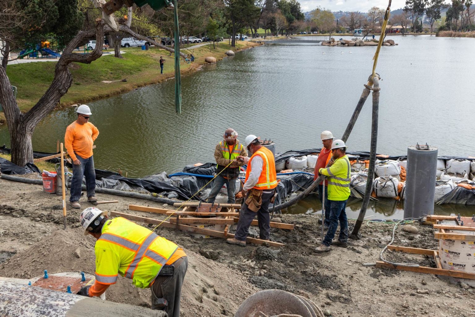 Deck Caissons/Drilled Pier Construction in Santee Lakes, CA
