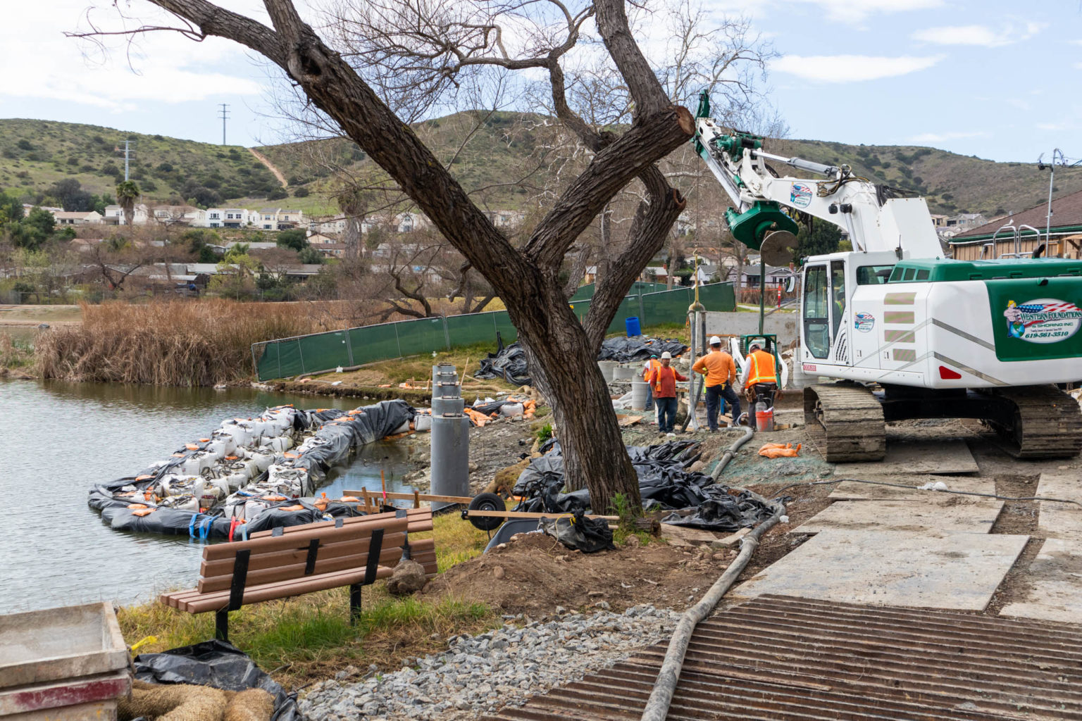 Deck Caissons/Drilled Pier Construction in Santee Lakes, CA